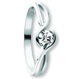 ONE ELEMENT Damen Goldring "Zirkonia Ring aus 333 Wei&szlig;gold", 53,mit Zirkonia, Gold Wei&szlig;gold 333, silber, Gold, Wei&szlig;gold 333, Fingerringe, Ausdruck