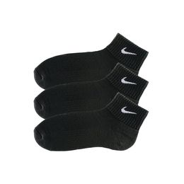 Nike Herren Kurzsocken, Gr. XL, schwarz, Baumwolle, Elasthan, Nylon, Polyamid, Socken, mit weichem Frottee