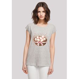 F4NT4STIC Damen T-Shirt "Osterei Nest Korb Dekor", grau, Gr. 4XL, Obermaterial: 100% Baumwolle, Shirts, Premium Qualit&auml;t