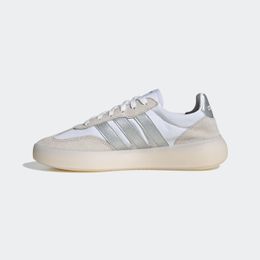 Damen Sneaker "BARREDA DECODE", adidas Sportswear, Gr. 40, silber, Leder, Textil, Schuhe, inspiriert vom Design des adidas handball spezial