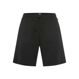 BOSS Damen Shorts, Gr. Mschwarz 001, Obermaterial: 98% Modal, 2% Elasthan, unifarben, Hosen, mit elastischem Bund, in Ripp-Qualit&auml;t