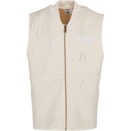 Karl Kani Damen Steppweste "Karl Kani Herren KM241-011-1 Karl Kani Retro Patchwork Vest"ecru, Gr. S, 100% Baumwolle, Westen