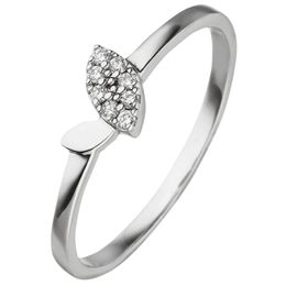 Jobo Damen Diamantring "Ring Wei&szlig;goldring", 58, SI = kleine Einschl&uuml;sse, Diamanten Wei&szlig;gold 585wei&szlig;gold 585, Diamanten, Wei&szlig;gold 585, Fingerringe,