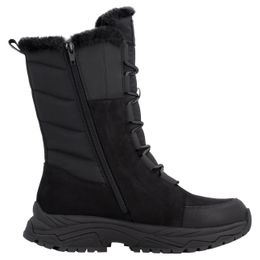 RIEKER SPORT Damen Winterstiefel, Gr. 37schwarz, Leder, Lederimitat, Textil, unifarben, Schuhe, Snowboots, Winterboots mit wasserabweisender
