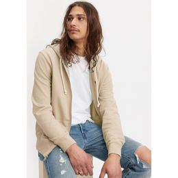 Levi's LEVI'S Herren Kapuzensweatjacke "NEW ORIGINAL ZIP UP"fog, Gr. XL, bestickt, unifarben, Sweatware, Obermaterial: 100% Baumwolle, Sweatjacken, mit