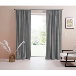 Gardine, B:140cm H:225cm, grau, LeGer Home by Lena Gercke, Polyester, Polyester, Wohnzimmer, Gardinen, "LADINA", blickdicht, gewebt, verschiedene