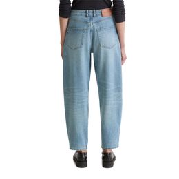 Marc O'Polo MARC O'POLO Damen 5-Pocket-Jeans, blau, Gr. 27, Denim/Jeans, Obermaterial: 79% Baumwolle, 20% Viskose, 1% Elasthan, Jeans, barrel cropped, hohe
