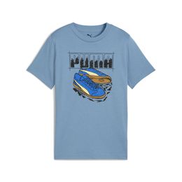 Puma Jungen T-Shirt "GRAPHIC SNEAKER TEE B", blau, Gr. 128, bedruckt, Jersey, Obermaterial: 100% Baumwolle, Shirts, mit kreativen Grafiken, aus
