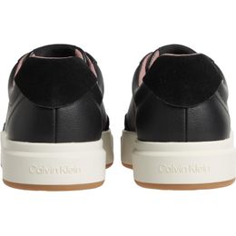 Damen Sneaker "BASKET CUPSOLE LACEUP LTH MIX", Calvin Klein Jeans, Gr. 36schwarz, altrosa, Leder, Lederimitat, unifarben mit Farbeinsatz, Schuhe,