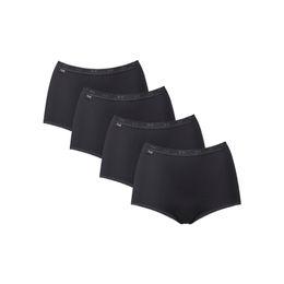 Sloggi Damen Maxislip "Basic+", Gr. 40, schwarz, Obermaterial: 95% Baumwolle, 5% Elasthan, unifarben, Unterhosen, weiche N&auml;hte, Baumwollmischung