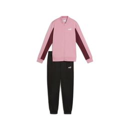 Puma Damen Trainingsanzug "POLY BASEBALL SUIT CL", rosa, Gr. XS, colorblocking, Trikot, Obermaterial: 100% Polyester, Sportanz&uuml;ge, zweiteiliges Set,