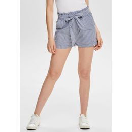 Only Damen Shorts "ONLSMILLA BELT SHORTS NOOS WVN", blau, Gr. XXL, gestreift, Web, Obermaterial: 98% Baumwolle, 2% Elasthan, Hosen