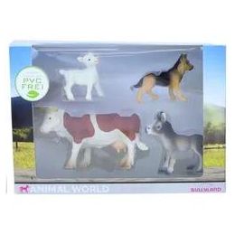 Bullyland Animal World Figuren - Ziege, Hund, Esel und Kuh