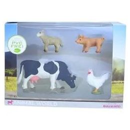 Bullyland Animal World Figuren - Schaf, Schwein, Kuh und Huhn