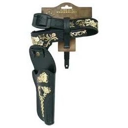 Schr&ouml;del 703 4111 - Ideal Westernland - Pistoleng&uuml;rtel 1 Holster (78cm, schwarz mit Goldpr&auml;gung)