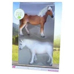 Bullyland Animal World Figuren - 2 Pferde (Haflinger und Camargue)