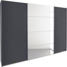 Schwebet&uuml;renschrank Rauch "Kleiderschrank Schrank Garderobe TOPSELLER OTELI inkl. Inneneinteilung", grau (graumetallic), B:315cm H:229cm T:62cm, Holzwerkstoff, Schr&auml;nke, Schwebet&uuml;renschrank, mit 3 Innenschubladen sowie zus&auml;tzlichen Einlegeb&ouml;den MADE IN GERMANY, Topseller