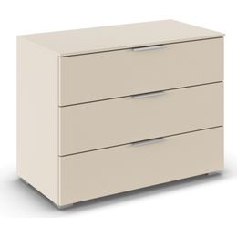 Schubkastenkommode Rauch "Lowboard Sideboard Schubladenkommode Kommode ASTANA", beige (champagner), B:80cm H:61cm T:42cm, Holzwerkstoff, Sideboards, mit 3 ger&auml;umigen Schubladen, Kantengriff in Alufarben MADE IN GERMANY