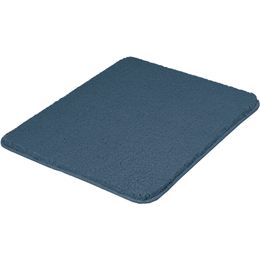 Badematte Kleine Wolke "Marco", blau (stahlblau), H:20mm, Polyester, Badematten, Badematte, Badteppich, Uni Farben