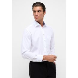 Langarmhemd Eterna "MODERN FIT", Herren, Gr. 48, Normalgr&ouml;&szlig;en, wei&szlig;, Popeline, 100% cotton, tailliert, Manschette, Hemden, NON IRON (b&uuml;gelfrei)