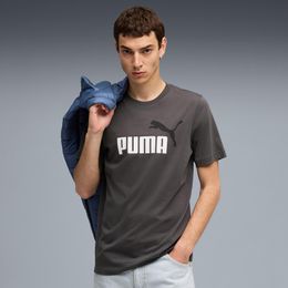 T-Shirt Puma "ESS 2 COLOR NO. 1 LOGO TEE", Herren, Gr. XL, grau (dusky gray), Jersey, Obermaterial: 100% Baumwolle, unifarben, regular fit normal, Rundhals, Shirts T-Shirt, Regular Fit, sportlicher Stil, Kurzarm, Rundhalsausschnitt