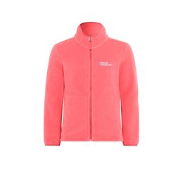 Fleecejacke Jack Wolfskin "TAUNUS JACKET K", Jungen, Gr. 104, sunset coral, Fleece, Obermaterial: 100% Polyester, normal, mit Gummizug, Jacken Fleecejacke, Winddicht, w&auml;rmend, atmungsaktiv, &Uuml;bergangsjacke, f&uuml;r Kinder