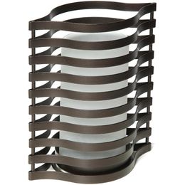 Windlicht AMBIENTE HAUS "Fuligo Windlicht 20cm", schwarz, B:16cm H:20cm T:10cm, Eisen, Glas, Kerzenhalter, Windlicht