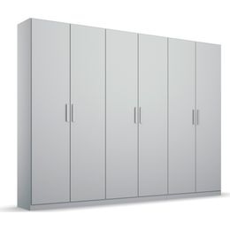 Dreht&uuml;renschrank Rauch "Kleiderschrank Schrank Garderobe KOLUNA mit Dekor-Front", grau (seidengrau), B:271cm H:229cm T:54cm, Holzwerkstoff, Schr&auml;nke, Dreht&uuml;renschrank, inkl. 2 Innenschubladen sowie extra Einlegeb&ouml;den MADE IN GERMANY
