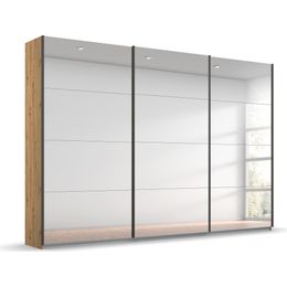 Schwebet&uuml;renschrank Rauch "Kleiderschrank Schrank Garderobe W&auml;scheschrank Ankleide OTELI", braun (eiche artisan), B:271cm H:210cm T:62cm, Holzwerkstoff, Schr&auml;nke, Schwebet&uuml;renschrank, mit Spiegelfront, inkl. W&auml;scheeinteilung mit 3 Innenschubladen