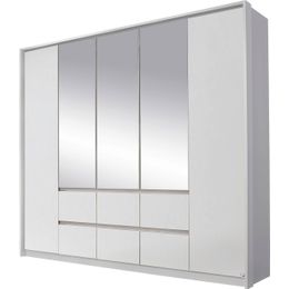 Dreht&uuml;renschrank Rauch "Mainz mit Spiegel und Passepartout", wei&szlig; (alpinwei&szlig;), B:230cm H:212cm T:58cm, Holzwerkstoff, Schr&auml;nke, Dreht&uuml;renschrank, optional mit Beleuchtung, Au&szlig;ent&uuml;ren mit Push-to-Open Funktion