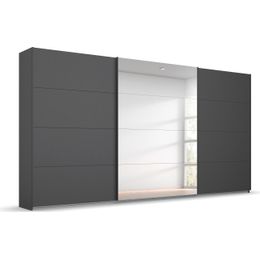 Schwebet&uuml;renschrank Rauch "Kleiderschrank Schrank Garderobe W&auml;scheschrank Ankleide OTELI", grau (graumetallic), B:360cm H:229cm T:68cm, Holzwerkstoff, Schr&auml;nke, Schwebet&uuml;renschrank, mit Mittelspiegel, in verschiedenen Dekor- und Hochglanzfarben