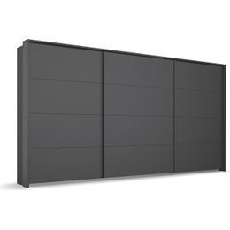 Schwebet&uuml;renschrank Rauch "Kleiderschrank Schrank Garderobe OTELI inkl. 3 Innenschubladen", grau (graumetallic), B:368cm H:233cm T:68cm, Holzwerkstoff, Schr&auml;nke, Schwebet&uuml;renschrank, inkl. Passepartout optional mit Beleuchtung