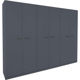 Dreht&uuml;renschrank Rauch "Kleiderschrank Schrank Garderobe TOPSELLER OTELI inkl. Inneneinteilung", grau (graumetallic), B:271cm H:210cm T:54cm, Holzwerkstoff, Schr&auml;nke, Dreht&uuml;renschrank, mit zus&auml;tzlichen Einlegeb&ouml;den, optional mit Spiegel MADE IN GERMANY