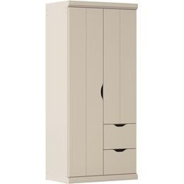Kleiderschrank Rauch "Dreht&uuml;renschrank Schrank Garderobe W&auml;scheschrank Schlafzimmer MARLENE", beige (beige (champagner)), B:91cm H:203cm T:56cm, Holzwerkstoff, Schr&auml;nke, Kleiderschrank, in 3 Breiten 91/136/181 cm im Landhaus-Stil MADE IN GERMANY