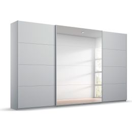 Schwebet&uuml;renschrank Rauch "Kleiderschrank Schrank Garderobe W&auml;scheschrank Ankleide OTELI", grau (seidengrau), B:315cm H:229cm T:68cm, Holzwerkstoff, Schr&auml;nke, Schwebet&uuml;renschrank, mit Mittelspiegel, in verschiedenen Dekor- und Hochglanzfarben