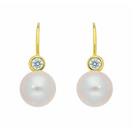 Adelia&acute;s Paar Ohrh&auml;nger ADELIA&acute;S "Damen 585 Gold Boutons mit Zirkonia", gold, Ohrringe, Damen, Damen, Gelbgold 585 Gold Perlen, Gelbgold 585, Gold, Perlen, mit Zirkonia Goldschmuck f&uuml;r Damen