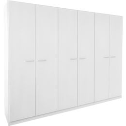 Dreht&uuml;renschrank Rauch "Kleiderschrank Schrank Garderobe TOPSELLER OTELI inkl. Inneneinteilung", wei&szlig; (alpinwei&szlig;), B:271cm H:210cm T:54cm, Holzwerkstoff, Schr&auml;nke, Dreht&uuml;renschrank, mit zus&auml;tzlichen Einlegeb&ouml;den, optional mit Spiegel MADE IN GERMANY