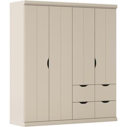 Kleiderschrank Rauch "Dreht&uuml;renschrank Schrank Garderobe W&auml;scheschrank Schlafzimmer MARLENE", beige (beige (champagner)), B:181cm H:203cm T:56cm, Holzwerkstoff, Schr&auml;nke, Kleiderschrank, in 3 Breiten 91/136/181 cm im Landhaus-Stil MADE IN GERMANY