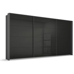 Schwebet&uuml;renschrank Rauch "Kleiderschrank Schrank Garderobe OTELI inkl. 3 Innenschubladen", grau (graumetallic, effektgrau hochglanz), B:368cm H:233cm T:68cm, Holzwerkstoff, Schr&auml;nke, Schwebet&uuml;renschrank, inkl. Passepartout optional mit Beleuchtung