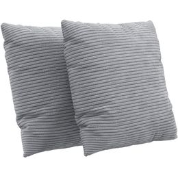 Sofakissen Home Affaire "Innovid", silber, B:50cm H:50cm T:10cm, 100% Polyester, Polsterauflagen, Sofakissen, 2er Kissen-Set wahlweise in zwei Gr&ouml;&szlig;en