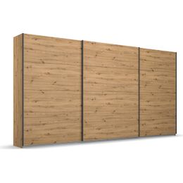 Schwebet&uuml;renschrank Rauch "Kleiderschrank Schrank Garderobe W&auml;scheschrank Ankleide OTELI", braun (eiche artisan), B:360cm H:229cm T:68cm, Holzwerkstoff, Schr&auml;nke, Schwebet&uuml;renschrank, in verschiedenen Dekor- und Hochglanzfarben