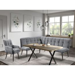 Eckbank exxpo - SOFA FASHION "Mocca Essbank, Sitzbank", anthrazit, B:240cm H:94cm T:161cm, Sitzb&auml;nke, Eckbank, hoher Sitzkomfort, bequem und elegant, hochwertige Detailverarbeitung