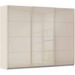 Schwebet&uuml;renschrank OTTO HOME "Kleiderschrank Schrank Garderobe AGORDO mit Glasfront", beige (beige, glas beige (champagner)), B:271cm H:229cm T:62cm, Holzwerkstoff, Schr&auml;nke, Schwebet&uuml;renschrank, durchdachte Innenausstattung, in 4 Breiten und 2 H&ouml;hen MADE IN GERMANY