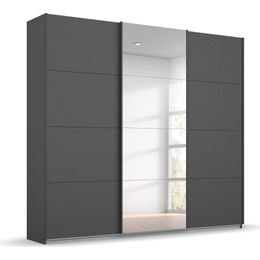 Schwebet&uuml;renschrank Rauch "Kleiderschrank Schrank Garderobe W&auml;scheschrank Ankleide OTELI", grau (graumetallic), B:203cm H:229cm T:68cm, Holzwerkstoff, Schr&auml;nke, Schwebet&uuml;renschrank, mit Mittelspiegel, in verschiedenen Dekor- und Hochglanzfarben