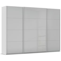 Schwebet&uuml;renschrank OTTO HOME "Kleiderschrank Schrank Garderobe AGORDO mit Glasfront", grau (seidengrau, glas seidengrau), B:315cm H:229cm T:62cm, Holzwerkstoff, Schr&auml;nke, Schwebet&uuml;renschrank, durchdachte Innenausstattung, in 4 Breiten und 2 H&ouml;hen MADE IN GERMANY