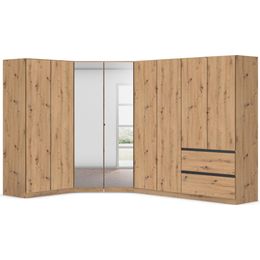 Schrank-Set Rauch "Kleiderschrank Schrank Garderobe W&auml;scheschrank COSTA mit Spiegel", braun (eiche artisan), B:208cm H:197cm T:298cm, Holzwerkstoff, Kastenm&ouml;bel-Sets, viel Platz, grifflose Front und Push-to-Open Funktion MADE IN GERMANY
