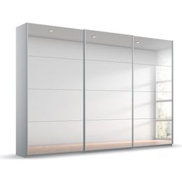 Schwebet&uuml;renschrank Rauch "Kleiderschrank Schrank Garderobe W&auml;scheschrank Ankleide OTELI", grau (seidengrau), B:271cm H:229cm T:62cm, Holzwerkstoff, Schr&auml;nke, Schwebet&uuml;renschrank, mit Spiegelfront, inkl. W&auml;scheeinteilung mit 3 Innenschubladen