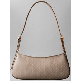 Calvin Klein Damen Schultertasche "EMBLEM AOP SMALL SHOULDER BAG"creme, beige, Lederimitat, Textil, bedruckt, Taschen, Damen Umh&auml;ngetasche,