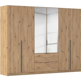 Dreht&uuml;renschrank OTTO HOME "Kleiderschrank Schrank Garderobe AGORDO mit Dekor- oder Hochglanzfront", braun (eiche artisan), B:271cm H:210cm T:54cm, Holzwerkstoff, Schr&auml;nke, Dreht&uuml;renschrank, mit Au&szlig;enschubk&auml;sten, in 7 Breiten und 2 H&ouml;hen MADE IN GERMANY