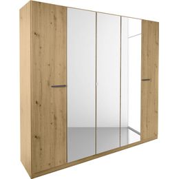 Dreht&uuml;renschrank Rauch "Kleiderschrank Schrank Garderobe TOPSELLER OTELI inkl. Inneneinteilung", braun (eiche artisan), B:226cm H:210cm T:54cm, Holzwerkstoff, Schr&auml;nke, Dreht&uuml;renschrank, mit zus&auml;tzlichen Einlegeb&ouml;den, optional mit Spiegel MADE IN GERMANY